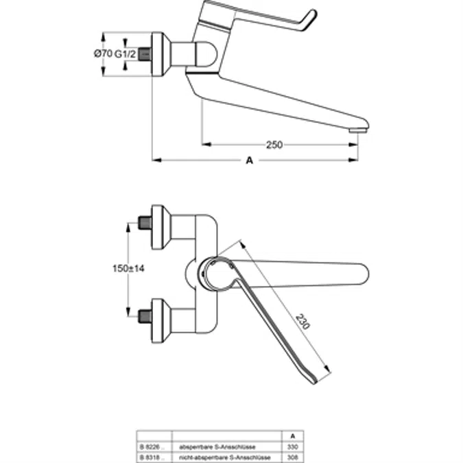 BIM objects - Free download! CERAPLUS wall mounted single lever basin ...