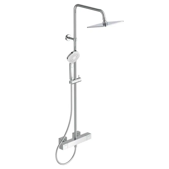 BIM objects - Free download! CERATHERM C100 SHOWER MIXER EXPOSED OFFSET ...