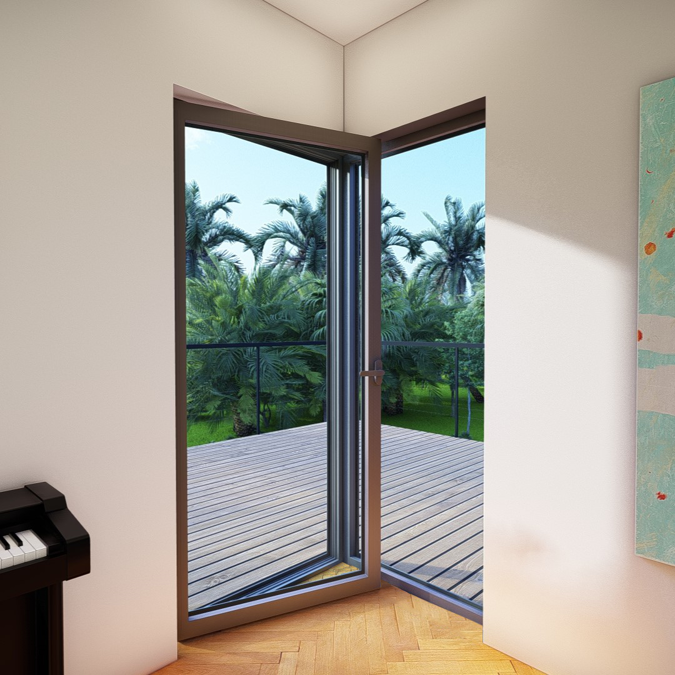 Об'єкти BIM – скачати безкоштовно! Door DS70, Inward Opening, Corner ...