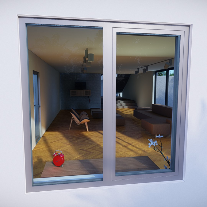 BIM objects - Free download! Window DS70, Inward Opening, Double Vent, Single Fixed | BIMobject