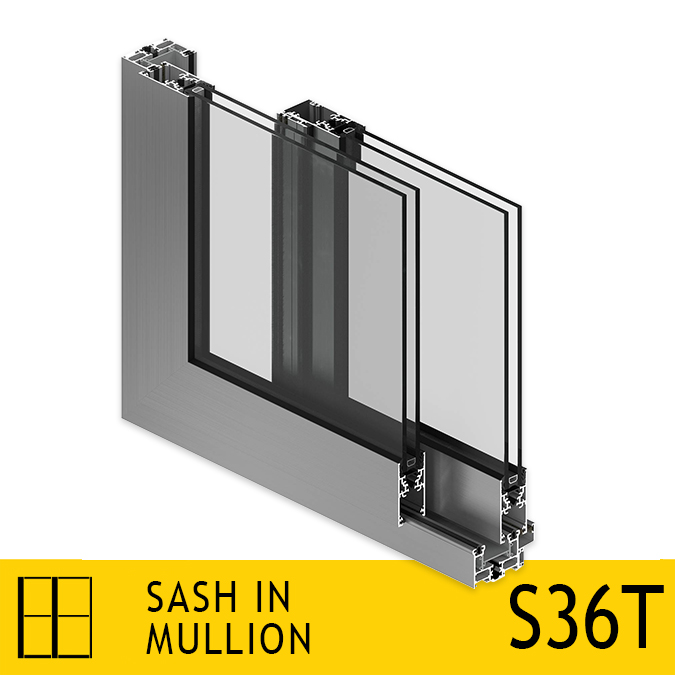 BIM objects - Free download! Sliding Door System S36T Type-D Sash in ...