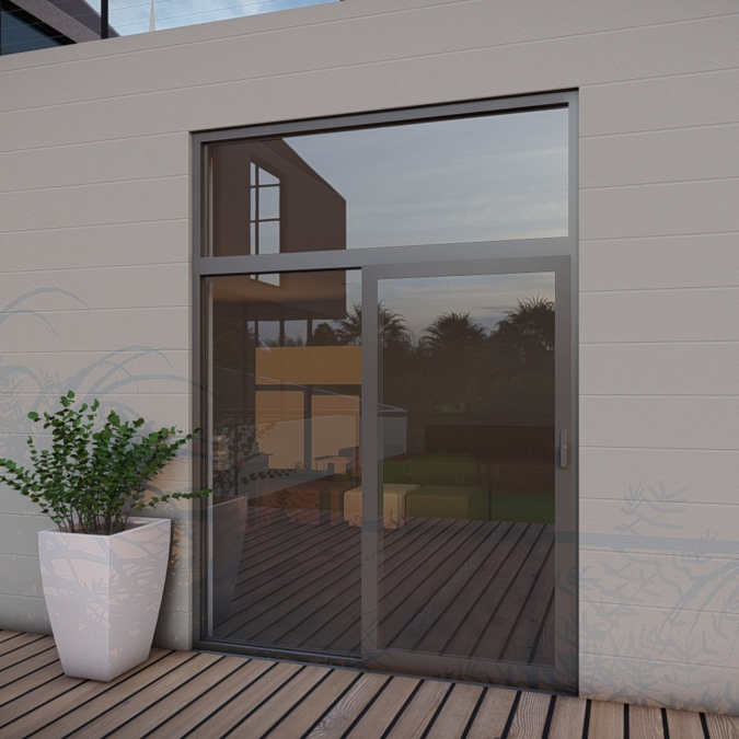 BIM objects - Free download! Sliding Door System S36T Outside Fixed ...