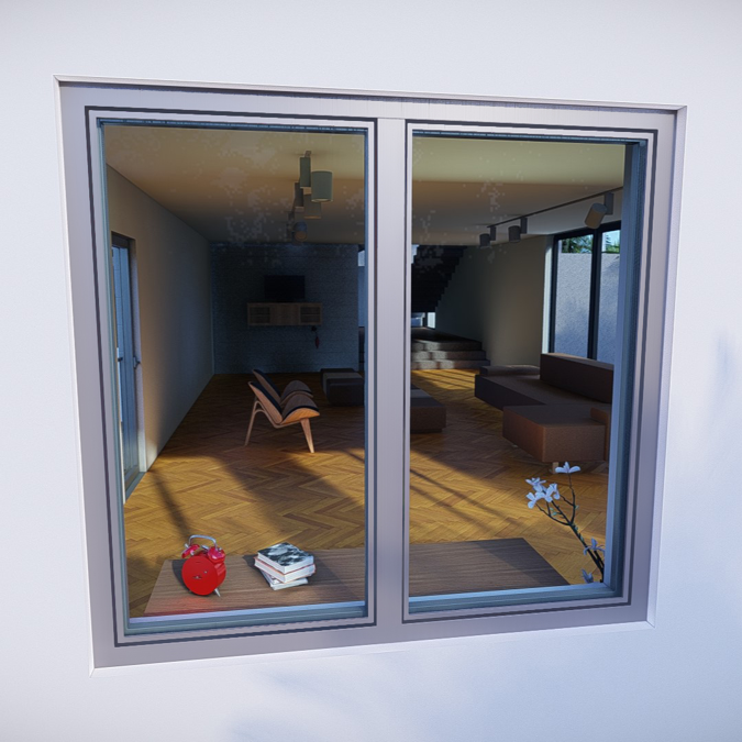 Objetos BIM - ¡Descarga gratis! Window DS70, Inward Opening, Concealed ...