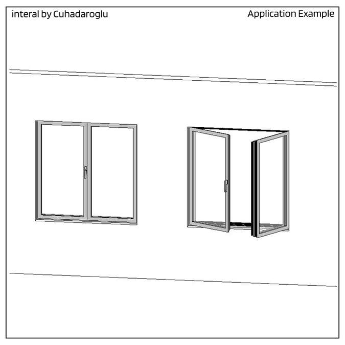 Objetos BIM - ¡Descarga gratis! Window DS70, Inward Opening, Concealed Double Vent | BIMobject