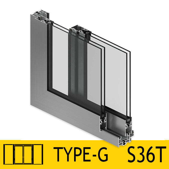 BIM objects - Free download! Sliding Door System S36T Type-G | BIMobject