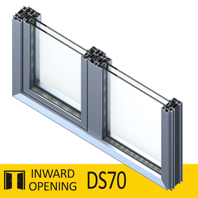 BIM objects - Free download! Door DS70, Inward Opening, Double Vent ...