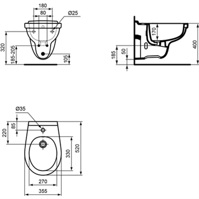 BIM objects - Free download! QUARZO WHG BID 52X36 WHITE | BIMobject