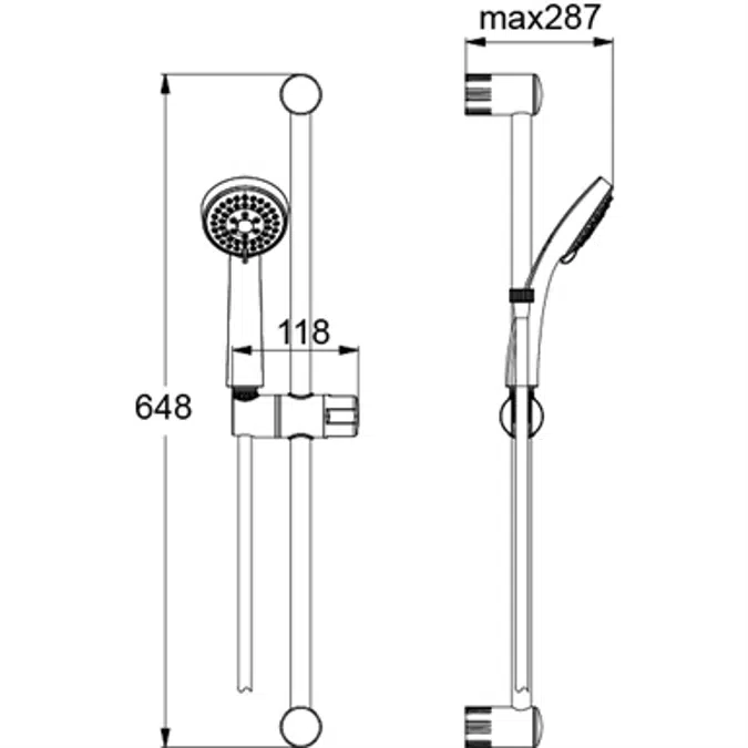 BIM objects - Free download! AQUA M3 SHK 3F/80 600MM UF/1750 CHROME ...