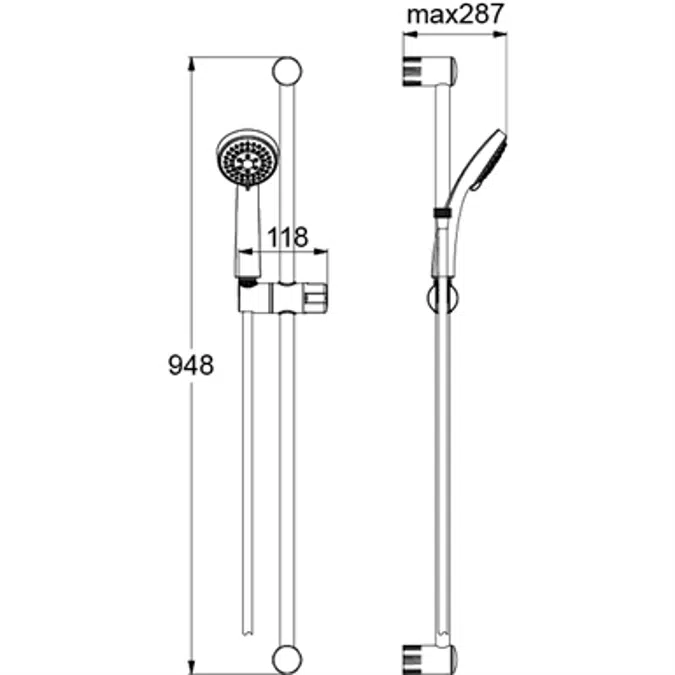 BIM objects - Free download! AQUA M3 SHK 3F/80 900MM UF/1750 CHROME ...