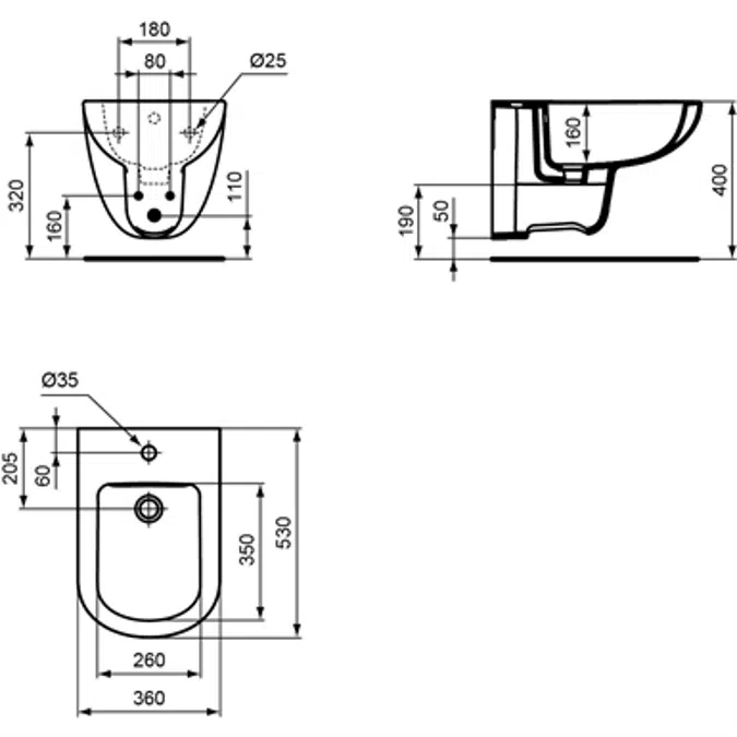 BIM objects - Free download! GEMMA 2 WALL-HUNG BIDET WHITE | BIMobject