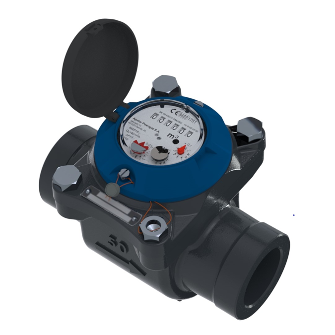 BIM objects - Free download! MWN 50-G Nubis Propeller Water Meter ...