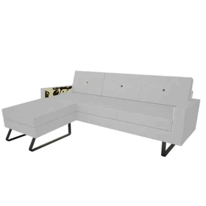 BIM objects - Free download! Green Sofa 3 Seater + Divan | BIMobject