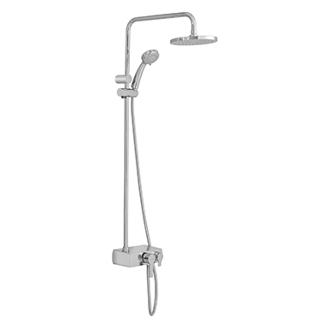 BIM objects - Free download! Single lever wall-mounted shower mixer ...