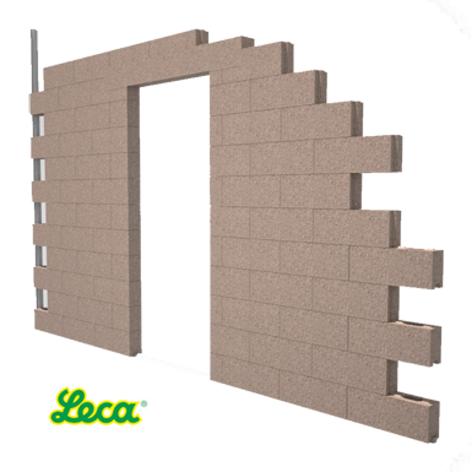 BIM objects - Free download! Innervägg Leca® block 125 | BIMobject