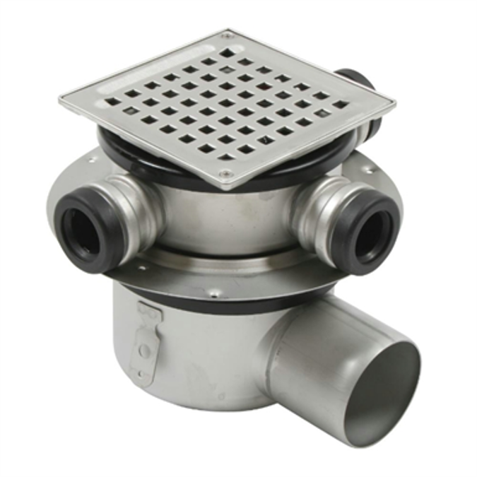 BIM objects - Free download! Side Outlet Shower Drain with Square Top ...