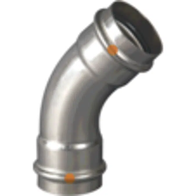 BIM objects - Free download! ProPress Stainless Elbow - 45° - 304 ...
