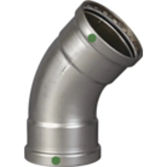 Objetos BIM - ¡Descarga gratis! ProPress Stainless XL-S Elbow - 45° - 316 Stainless Steel - Zero ...