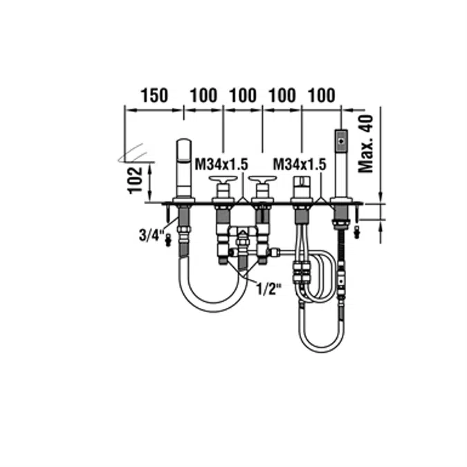 Objetos BIM - ¡Descarga gratis! arwa-curveprime, Roman tub filler ...