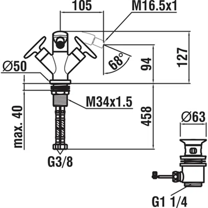 BIM objects - Free download! arwa-curveprime, Bidet faucet | BIMobject