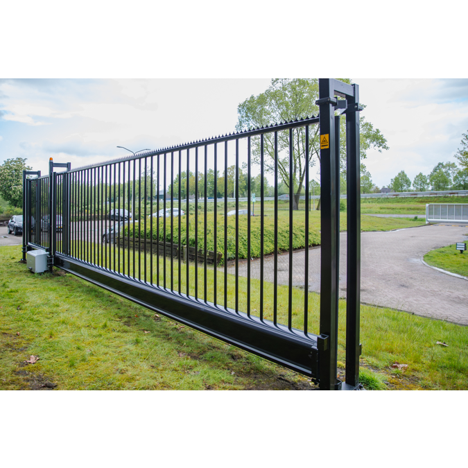 BIM objects - Free download! Sliding gate Delta (double leaf) | BIMobject