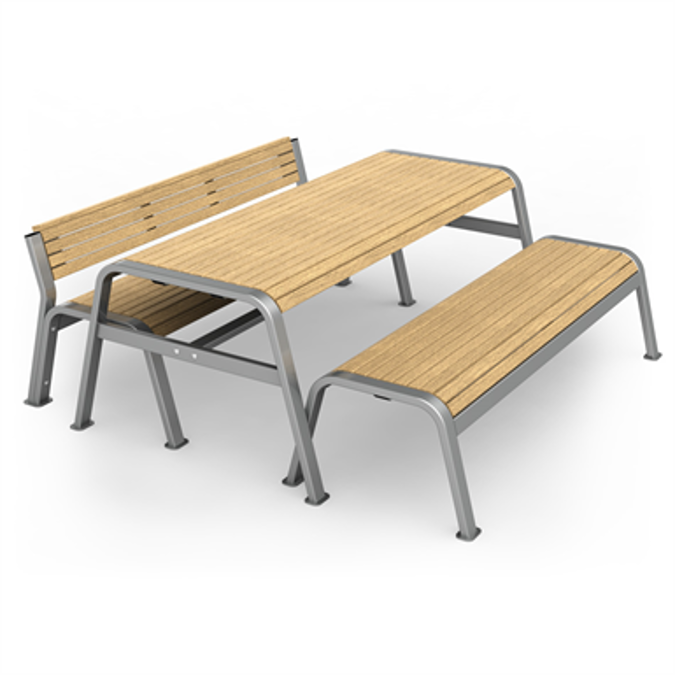 BIM objects - Free download! Bench with a Backrest | BIMobject
