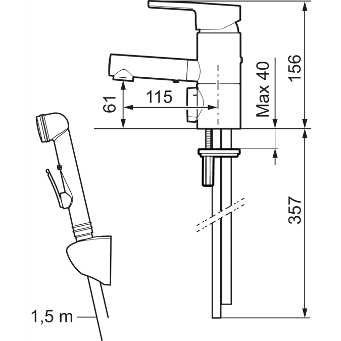 BIM objects - Free download! Mora MMIX II Basin mixer with dishwasher ...