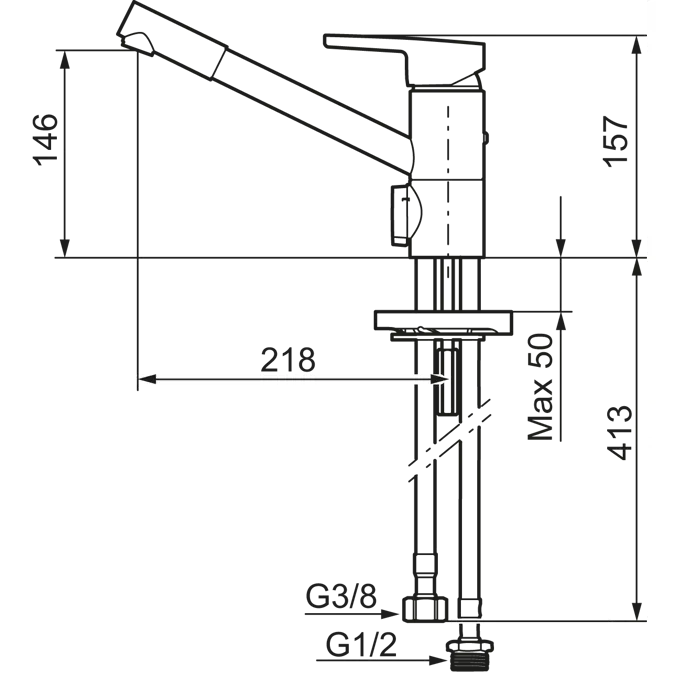 BIM objects - Free download! MMIX II Kitchen mixer low spout with ...