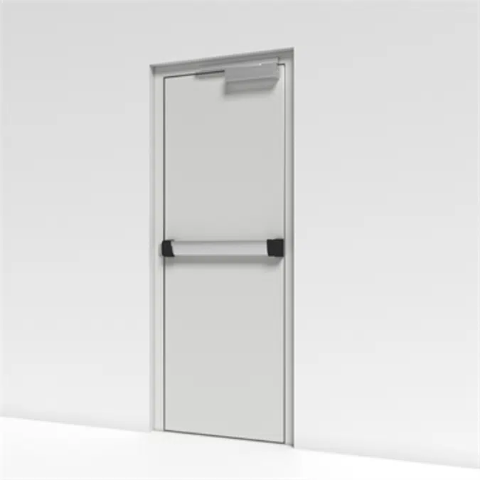 BIM objects - Free download! Public building emergency exit door ...