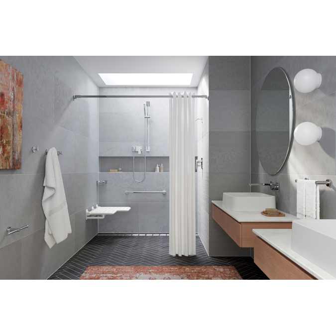 BIM objects - Free download! L Shaped ADA Nylon Left Hand Shower Seats ...