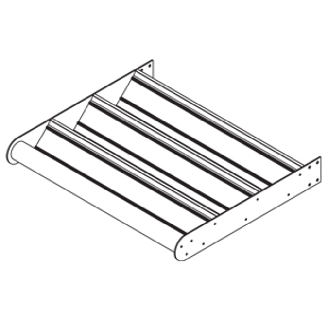 BIM objects - Free download! Extruded Aluminum Sunshade, 6" Deep, 45 ...