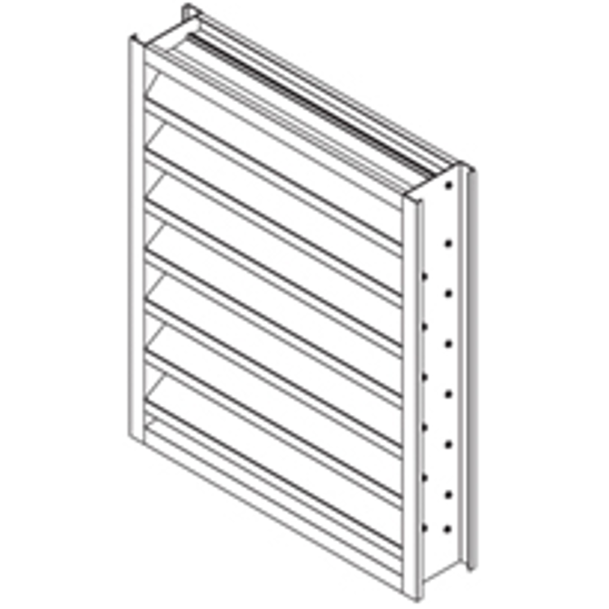 BIM objects - Free download! Extruded Aluminum Louver, 4" Deep, 30 deg ...