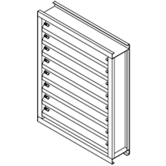 BIM objects - Free download! Galvannealed Steel Louver, 4" Deep, 45 deg ...
