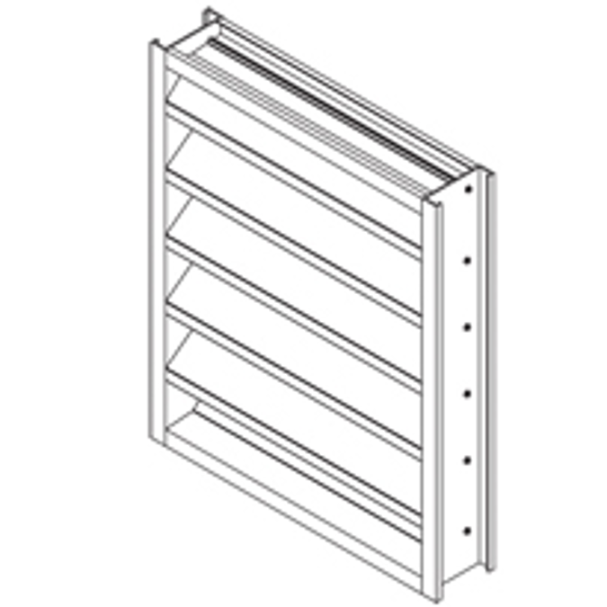 BIM objects - Free download! Extruded Aluminum Louver, 4" Deep, 37-1/2 ...
