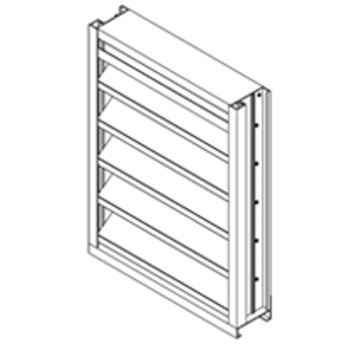 BIM objects - Free download! Extruded Aluminum Louver, 4" Deep, 37-1/2 ...