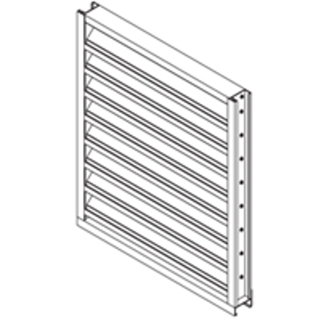 BIM objects - Free download! Extruded Aluminum Louver, 2" Deep, 45 deg ...