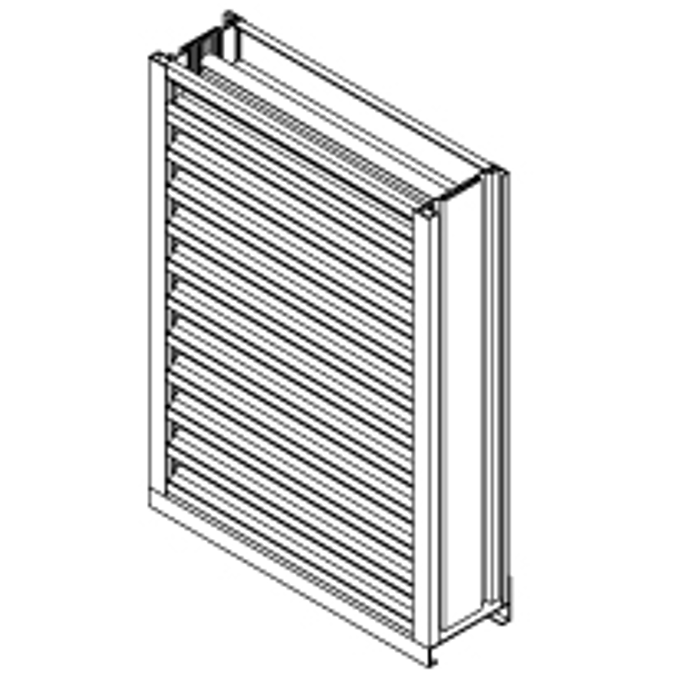 BIM objects - Free download! Extruded Aluminum Louver, 5" Deep, 45 deg ...