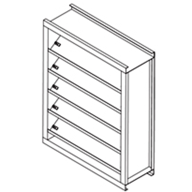 BIM objects - Free download! Galvannealed Steel Louver, 6" Deep, 45 deg ...