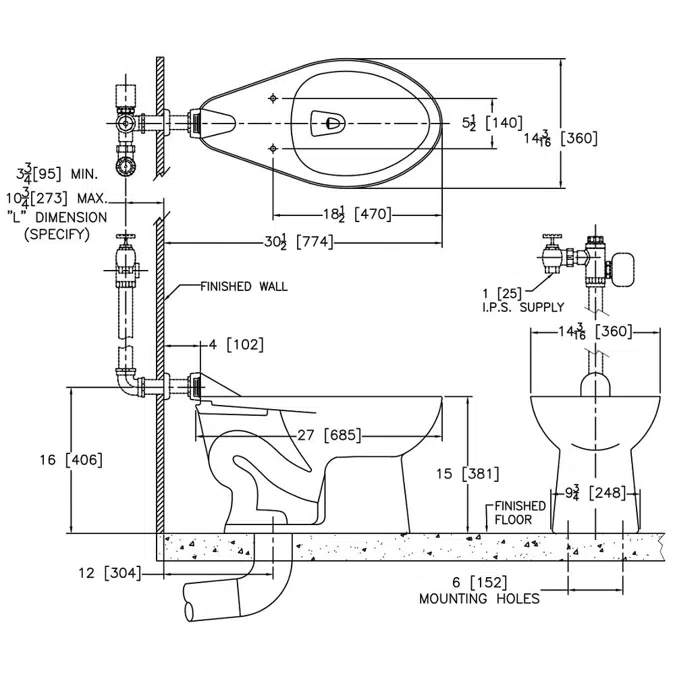BIM objects - Free download! Z5655-BWL1 EcoVantage® HET Floor-mounted ...