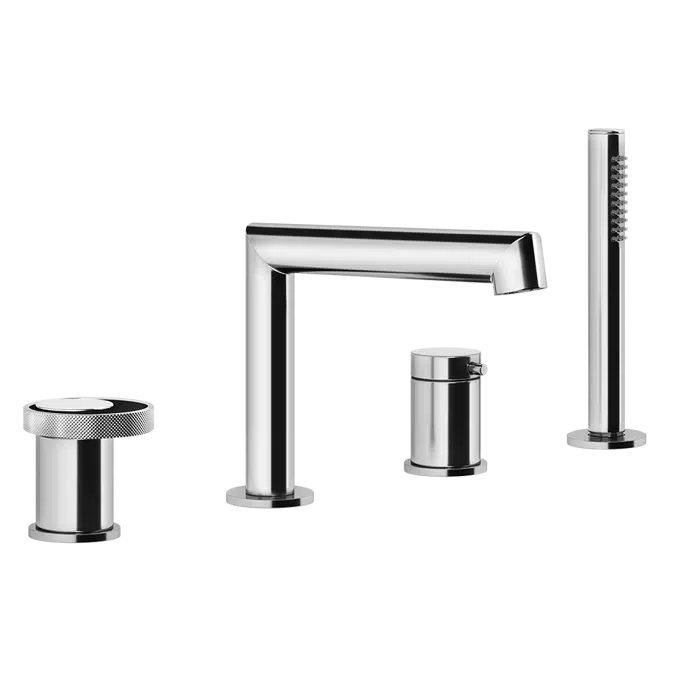 BIM objects - Free download! ANELLO-Four-holes bath mixer with diverter, tub-filler spout and 1 ...