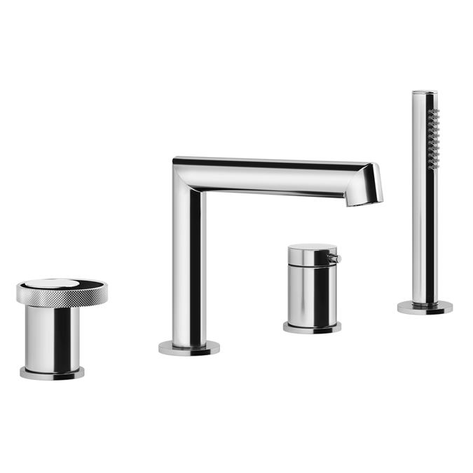 BIM objects - Free download! ANELLO-Four-holes bath mixer with diverter, tub-filler spout and 1 ...
