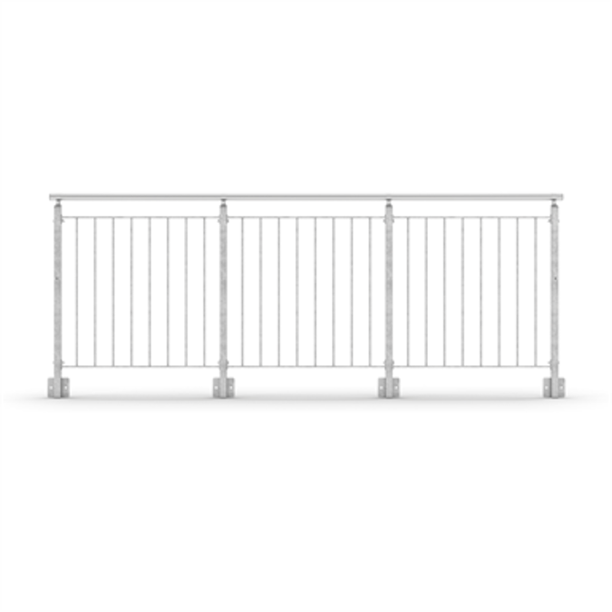 BIM objects - Free download! Sectional Railing Round Bar Side Mounted ...