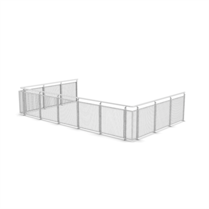 BIM objects - Free download! Sectional Railing Mesh Top mounted | BIMobject
