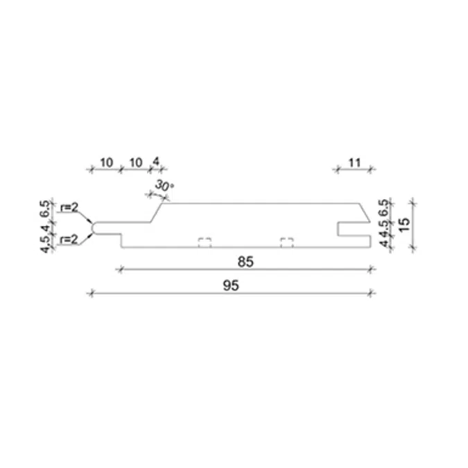 BIM objects - Free download! Metsä Wood, spruce interior panel, 15x95 ...