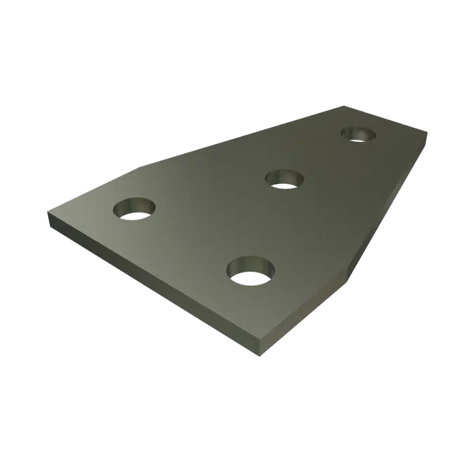BIM objects - Free download! P1358 - 4 Hole Flat Plate Fitting | BIMobject