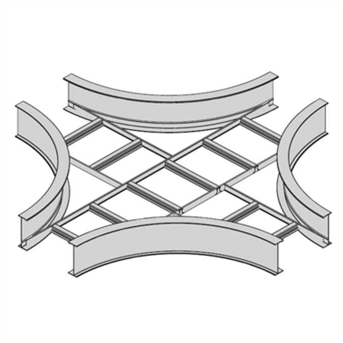 BIM objects - Free download! Cable Tray Fitting I-Beam Horizontal Cross ...