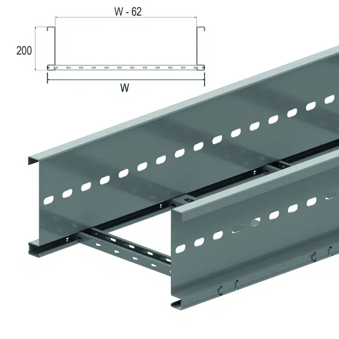 BIM objects - Free download! Cable ladder height 200 - KLW | BIMobject