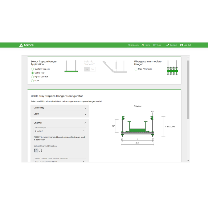 BIM objects - Free download! Atkore Trapeze Hanger Configurator | BIMobject