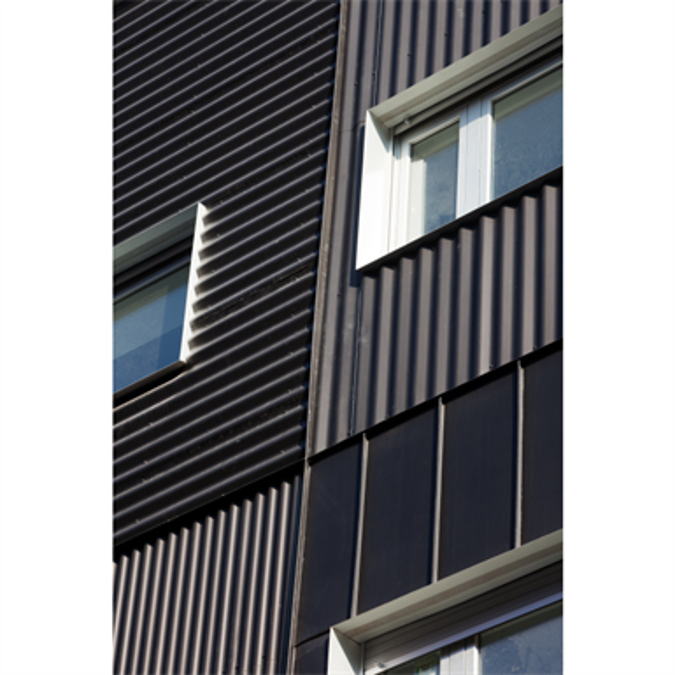 BIM objects - Free download! ZINC cladding - VMZINC Sine wave profile ...