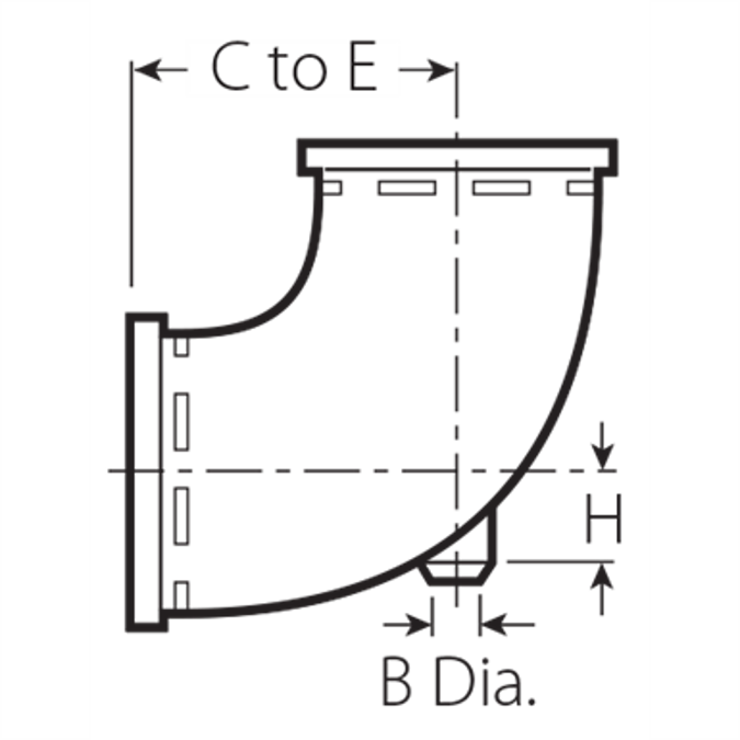 BIM 对象 - 免费下载！ Vic 90 Deg. Red. Base Elbow #R-10 Gxg | BIMobject