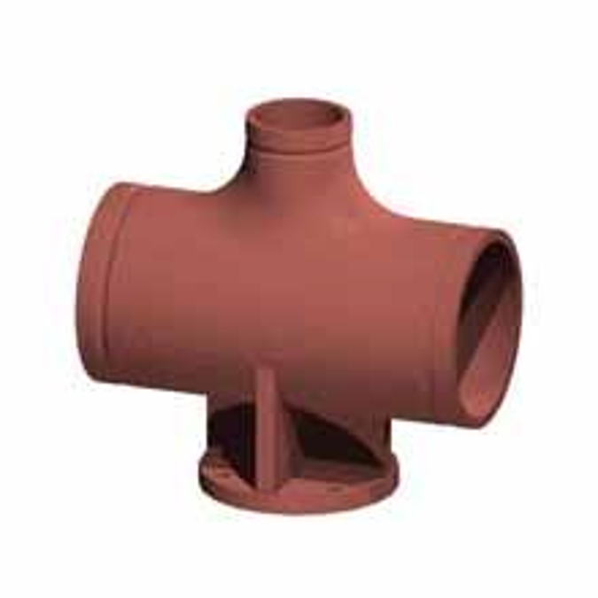 BIM objects - Free download! No. 25-CB AWWA Reducing Base Tee | BIMobject